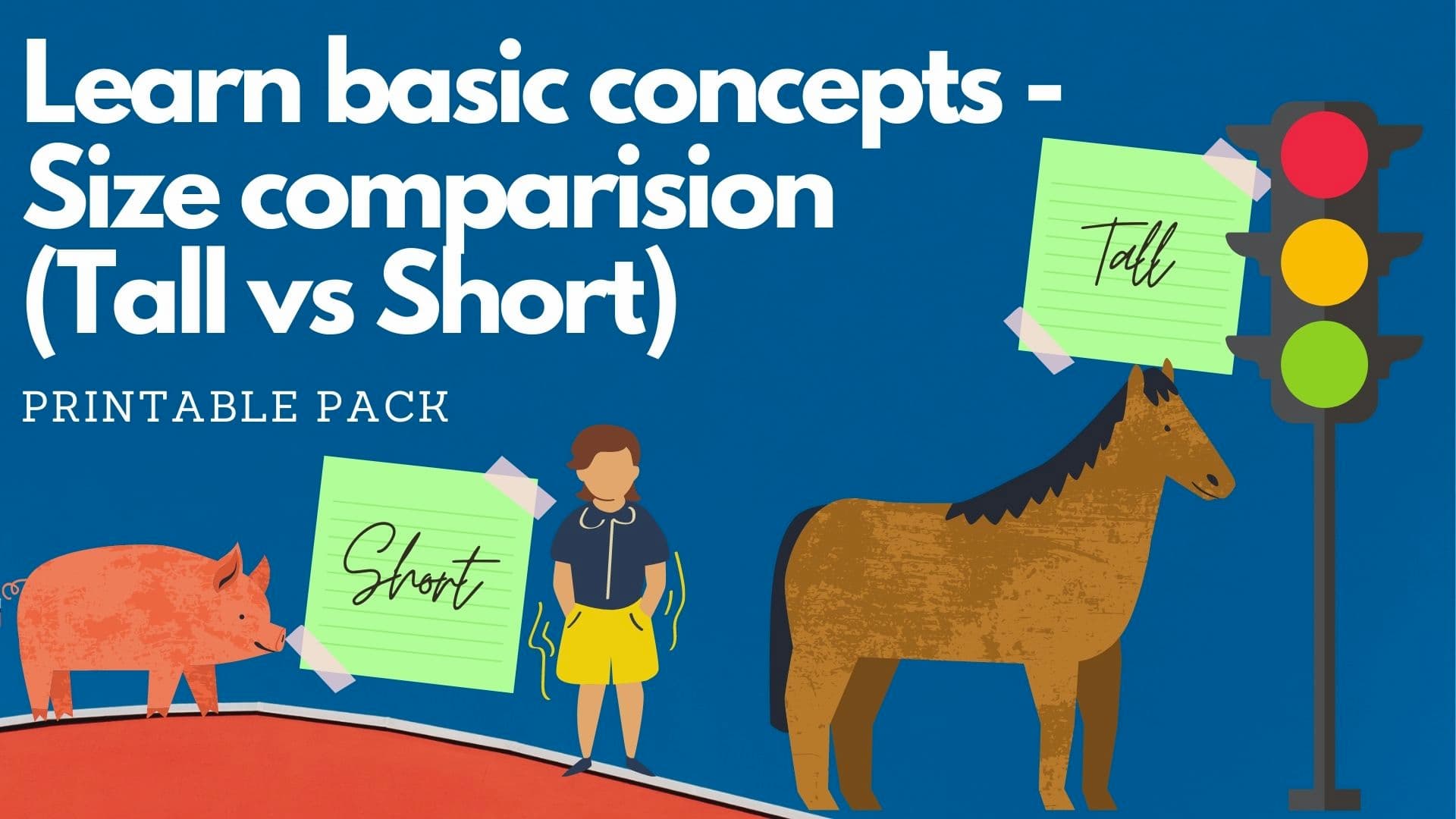 Size Comparision (Tall vs Short)- Free Printables Pack (Pre-K ...